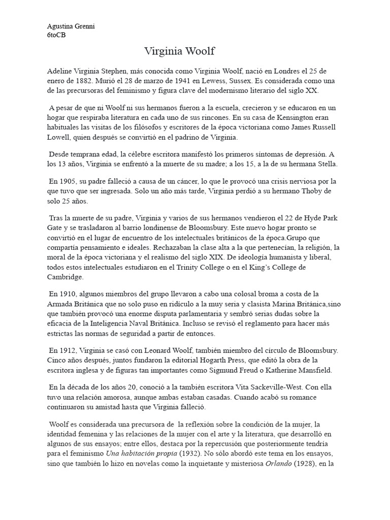 Virginia Woolf | PDF | Virginia Woolf