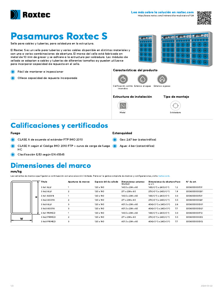 Roxtec S Transit | PDF | Materiales | Física Aplicada e Interdisciplinaria