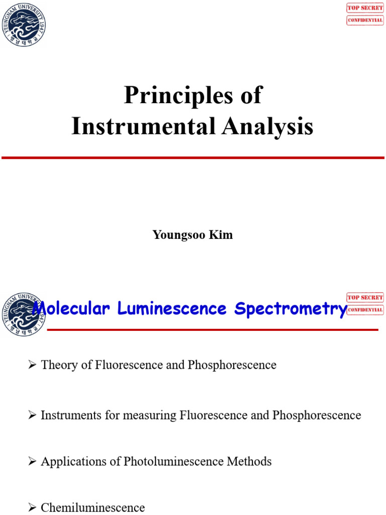 (기기분석) Ch.15 Molecular Luminescence Spectrometry | PDF | Fluorescence ...