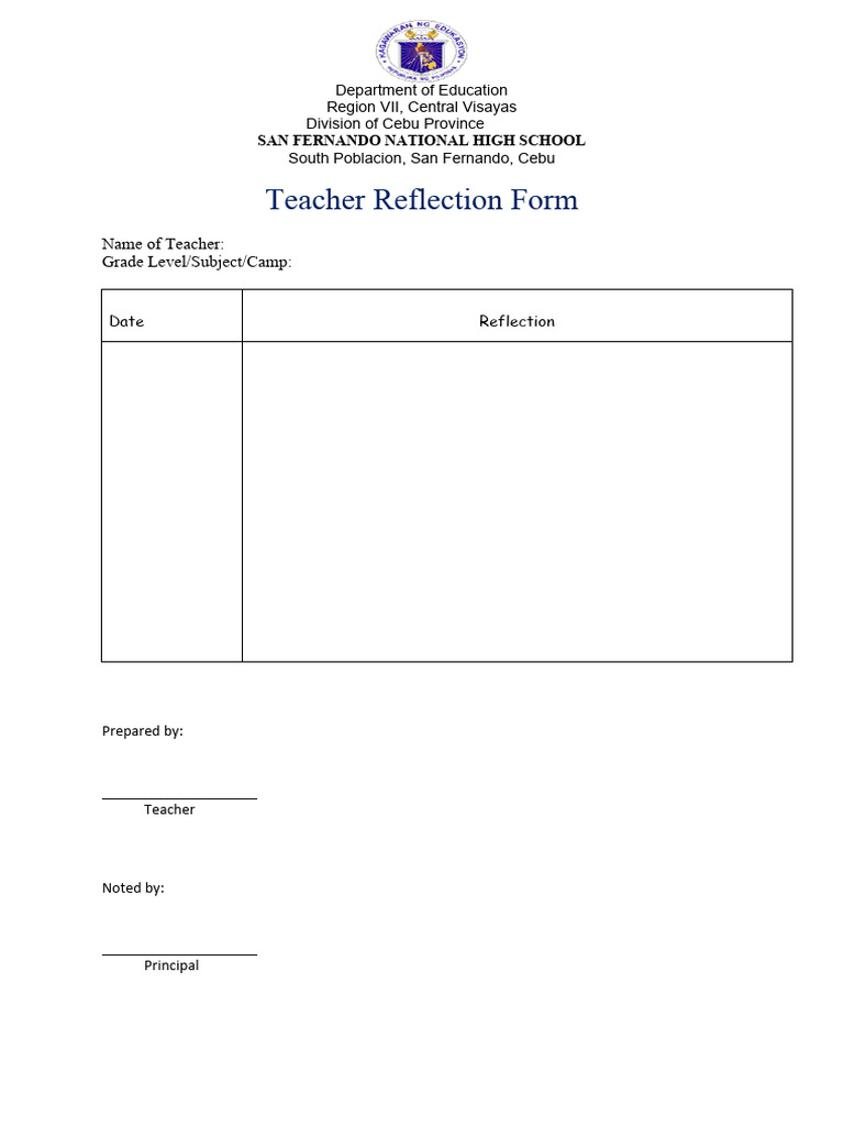 NLC Reflection Form | PDF