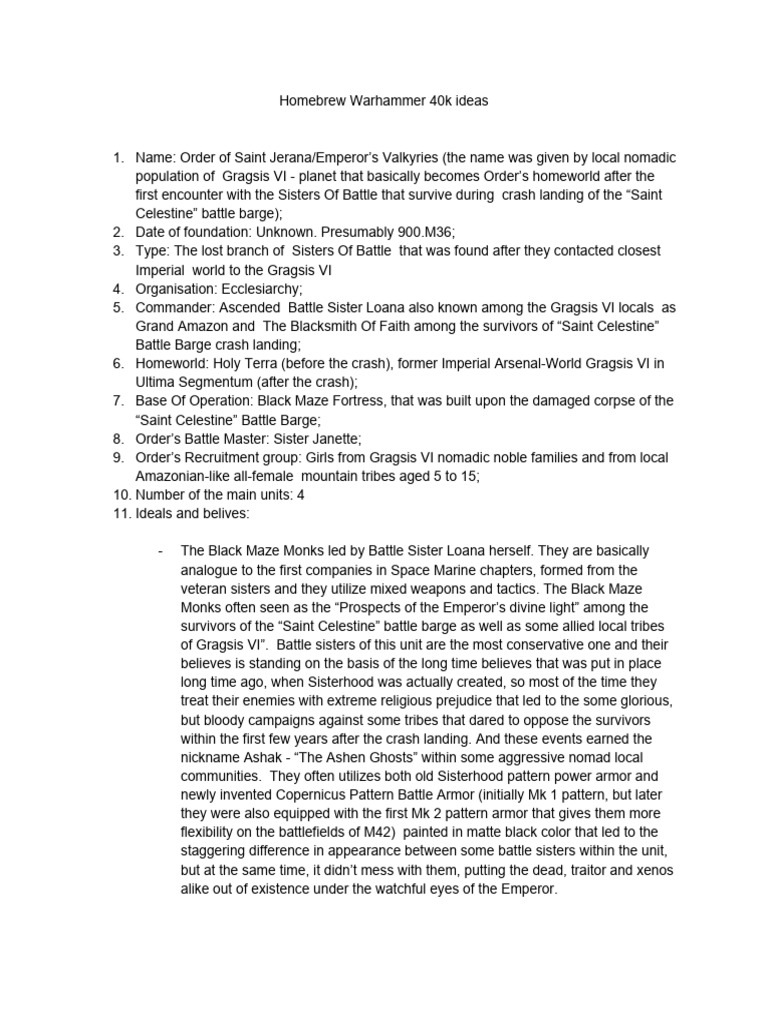Homebrew Warhammer 40k Ideas | PDF | Armour | Military