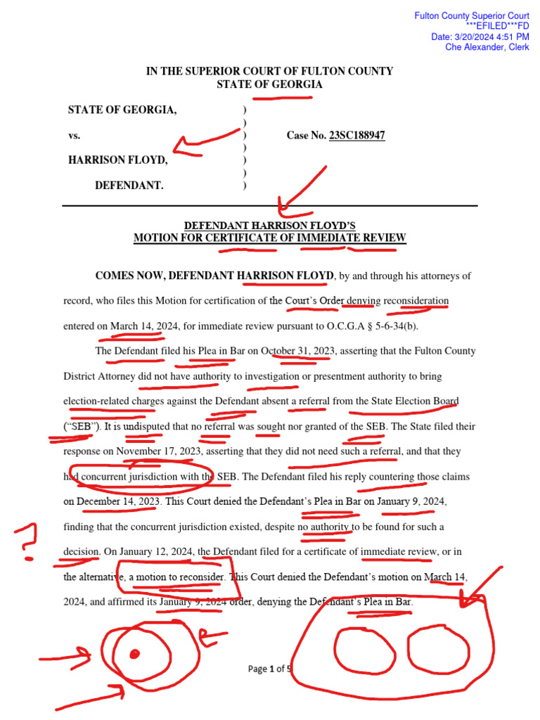 Harrison Floyd's Motion for Review | PDF | Jurisdiction | Statutory ...