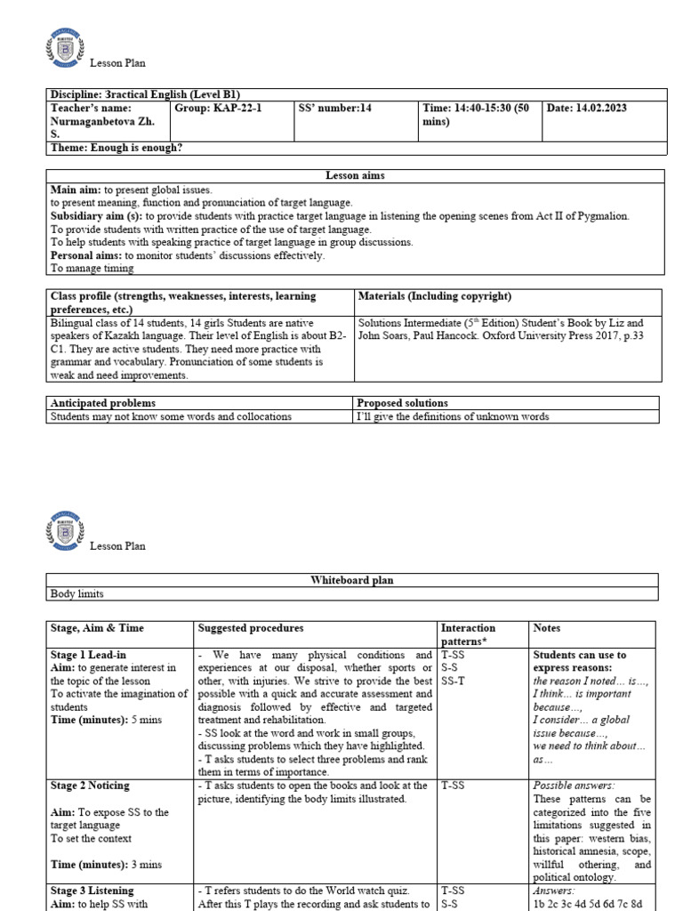 14.02 Lesson Plan | PDF | Second Language | Cognitive Psychology