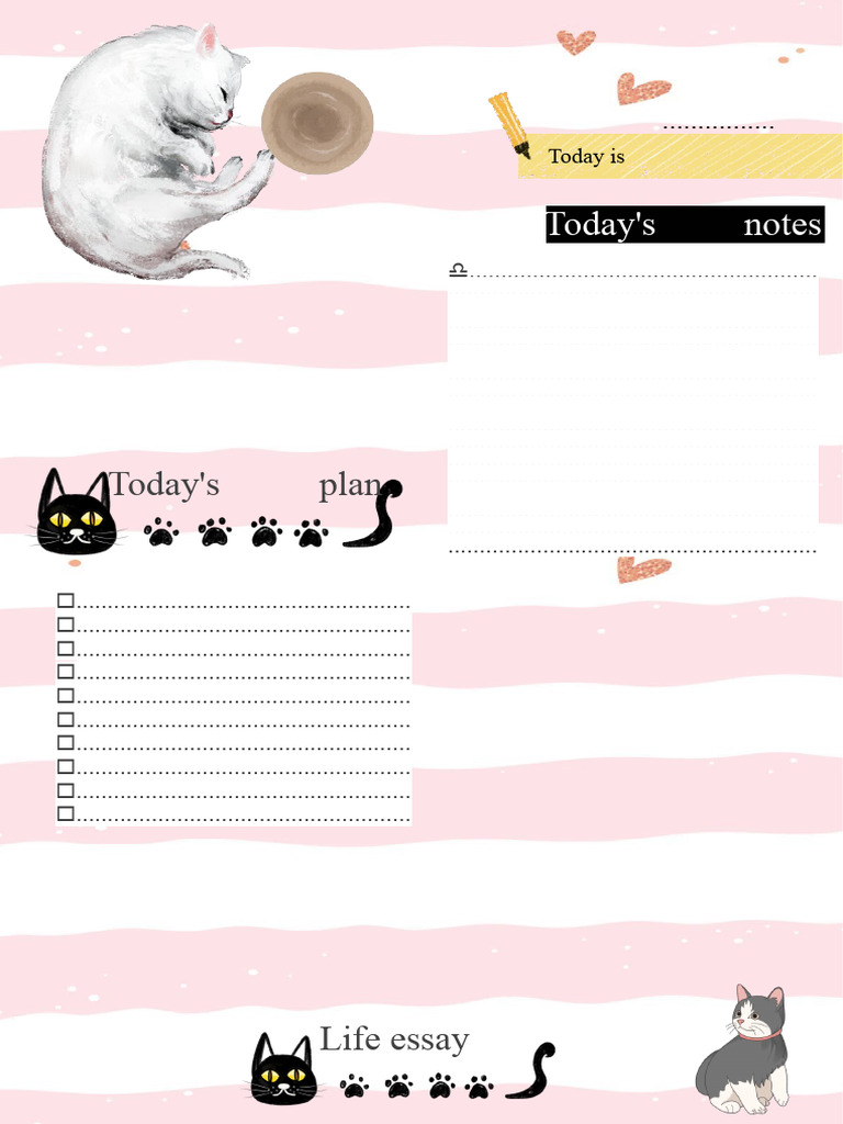 Cute Cat Handbook Diary | PDF