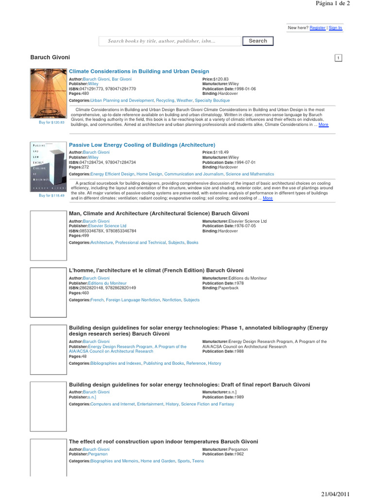 Givoni 1962 Bibliografia 4 PDF Free | PDF | Books | Climate