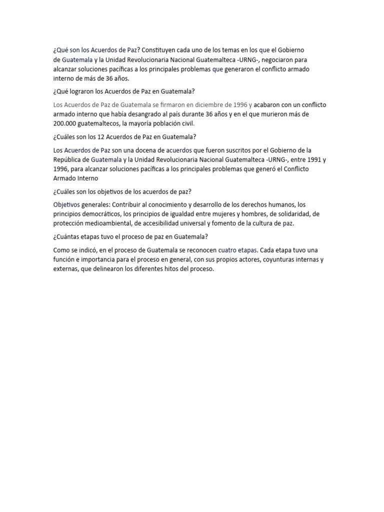 Qué Son Los Acuerdos de Paz | PDF Qué Son Los Acuerdos de Paz | PDF
