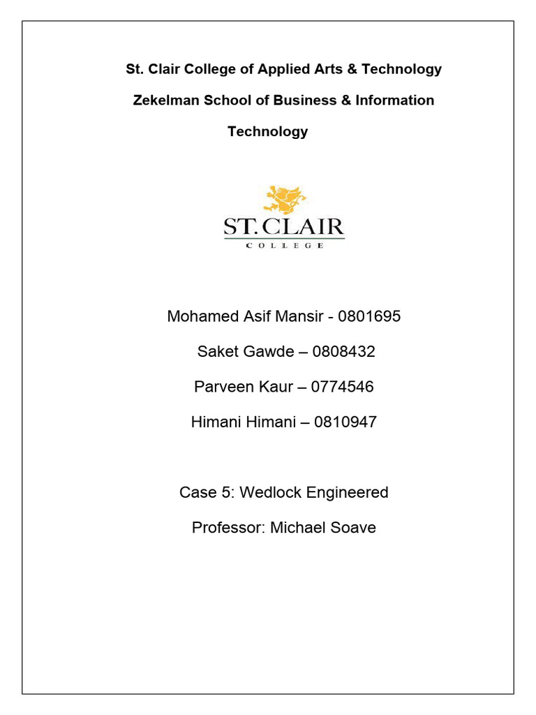 Ibm 1003 Case Study 5 Wedlock | PDF | Procurement | Supply Chain