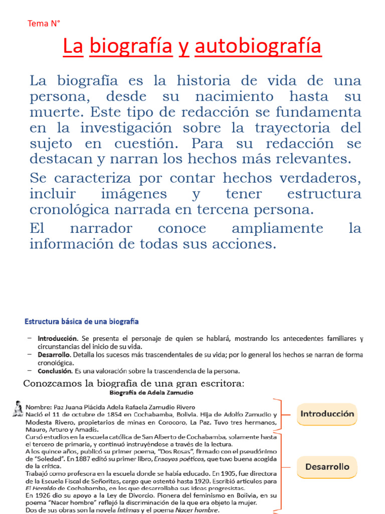 Biografía y Autobiografía: Definición y Ejemplos | PDF