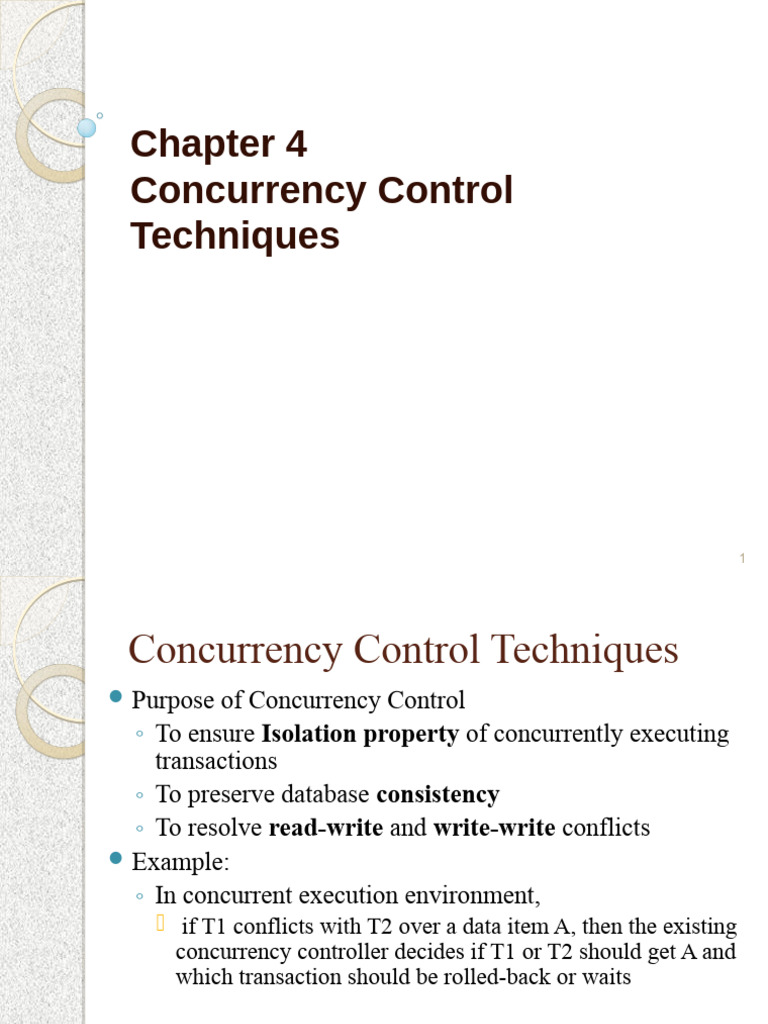 Concurrency Control Techniques Explained | PDF | Database Transaction | Data Management