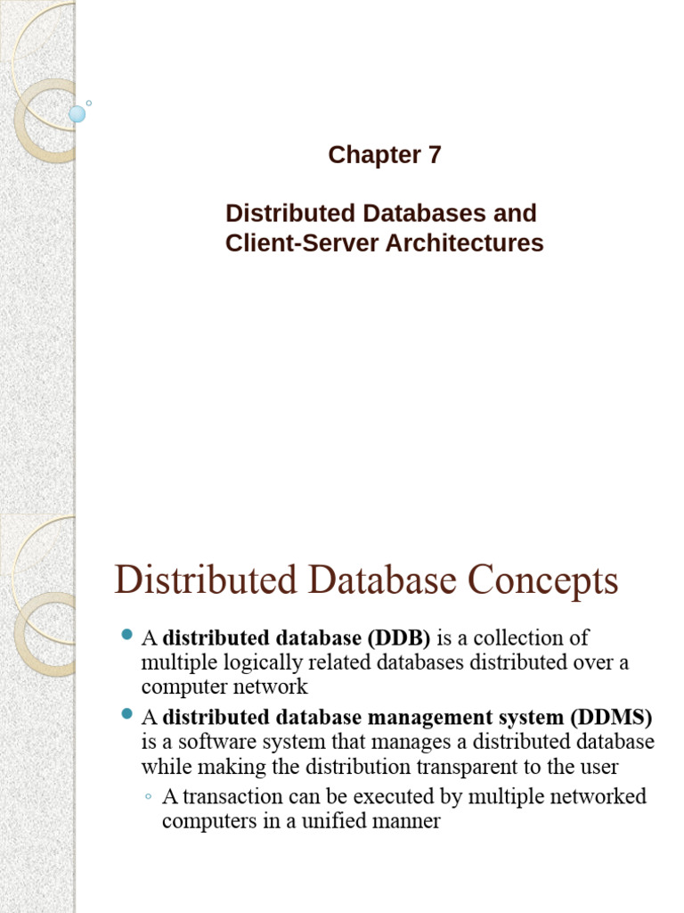 ch6 Distributed Database | PDF | Databases | Client–Server Model