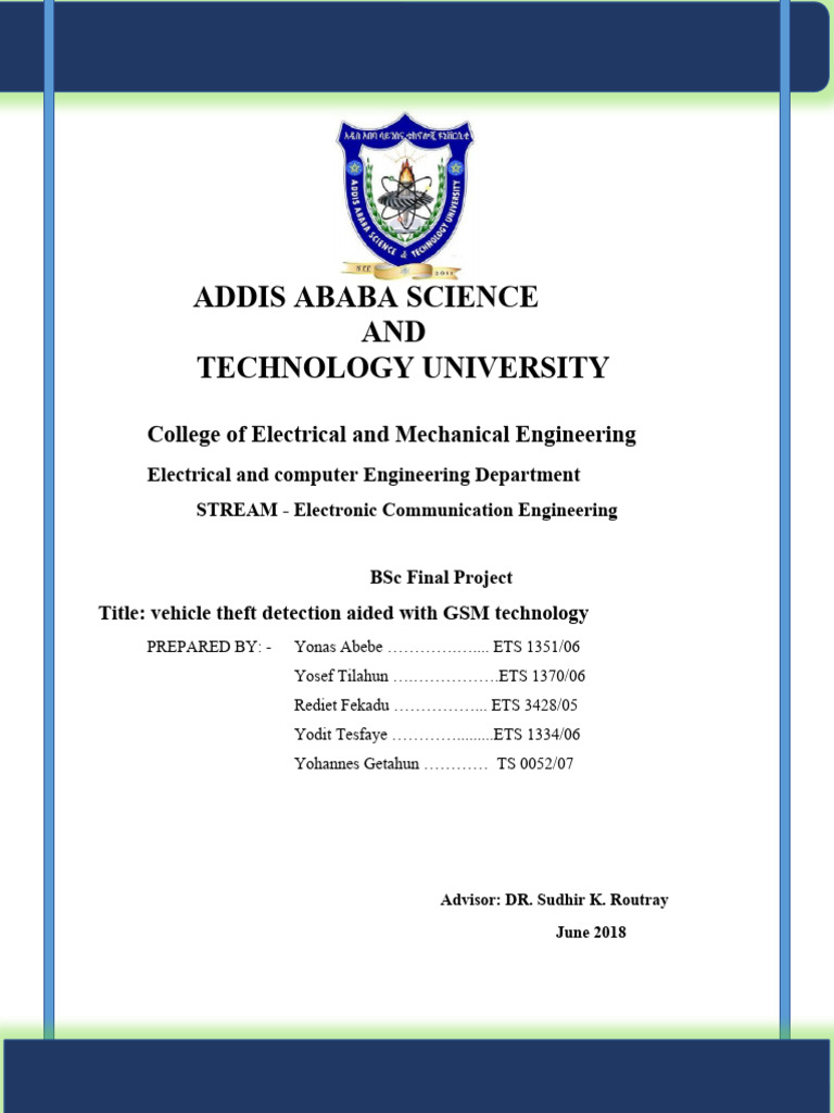 Vehicle Theft Detection Aided With GSM Technology | PDF | Internal ...