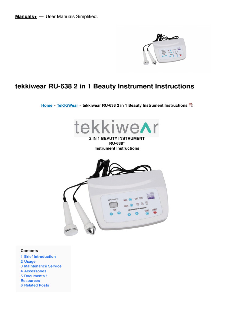 Ru 638 2 in 1 Beauty Instrument Manual | PDF | Medical Specialties ...
