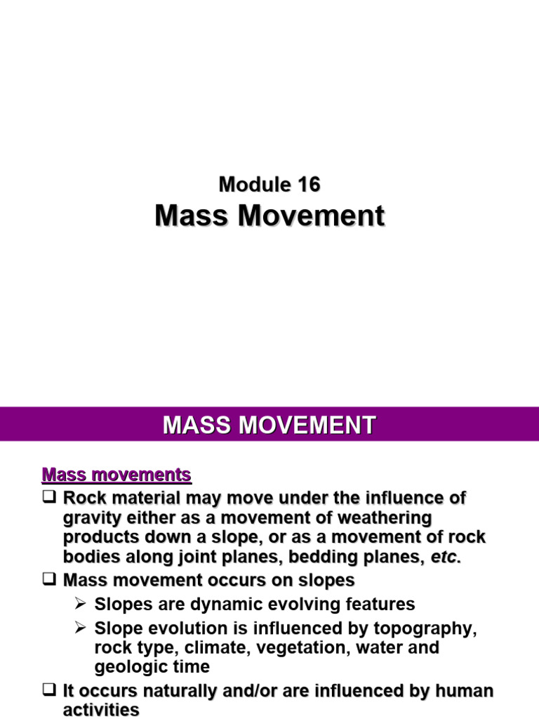 6 Mass Movement | PDF | Landslide | Earth Sciences