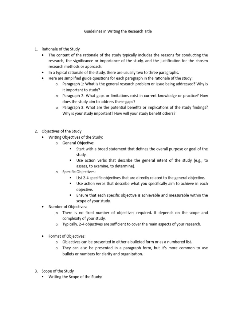 Guidelines in Writing Research Title | PDF | Methodology | Sampling ...