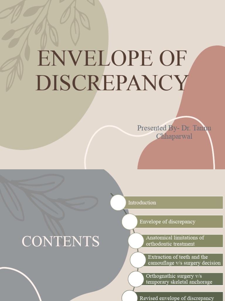 ENVELOPE OF DISCREPANCY Seminar 13 | PDF | Orthodontics | Dentistry ...