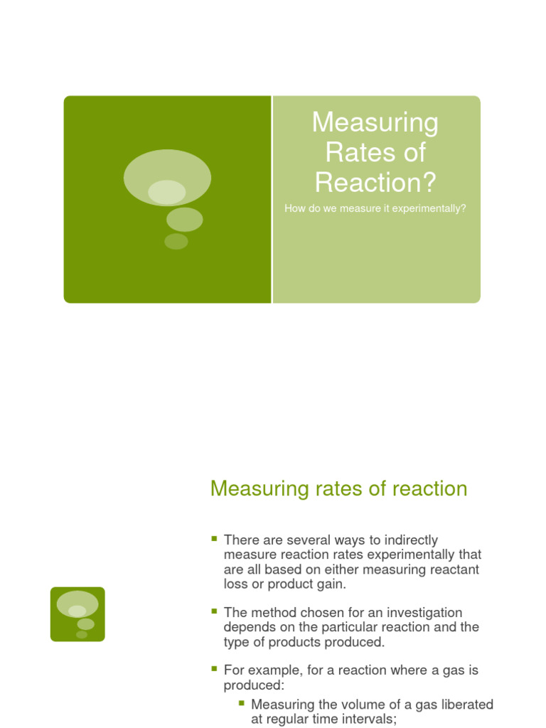 6 1 3 Measuring Rates Of Reaction Pdf Reaction Rate Slope