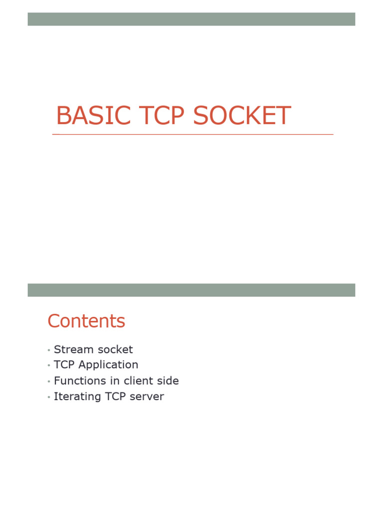 03 BasicTCPSocket | PDF | Transmission Control Protocol | Network Socket