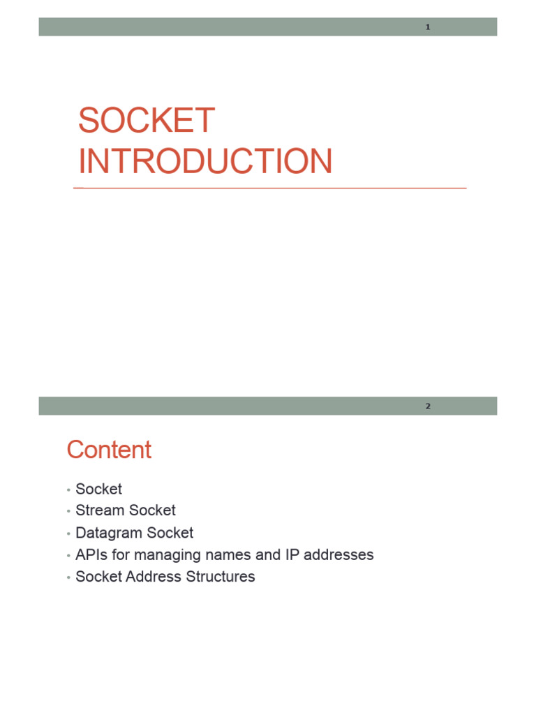 02 SocketAPIIntroduction | PDF | Network Socket | Internet Protocol Suite