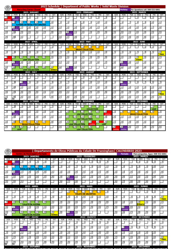 Sanitation Calendar 2023 | Download Free PDF | Waste | Waste Management