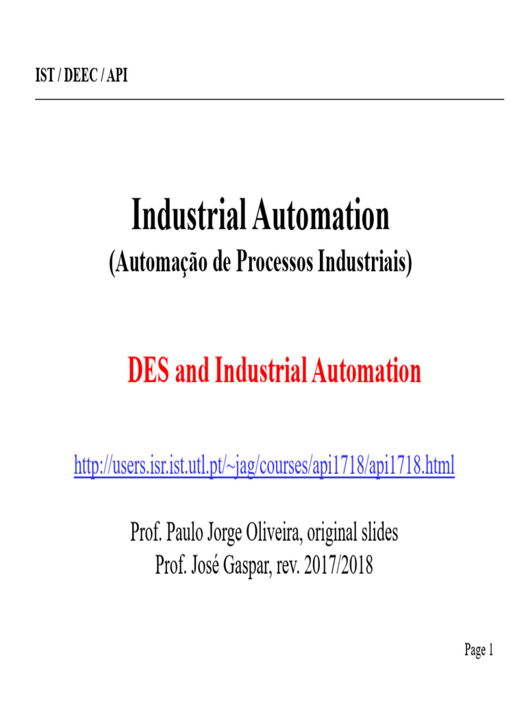 DES and Industrial Automation | PDF | Programmable Logic Controller | Applied Mathematics