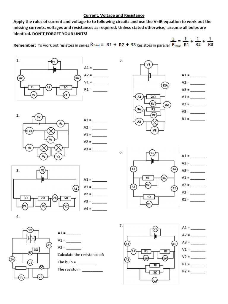 7 Series and Parallel Circuits Calculations | PDF | Series And Parallel ...
