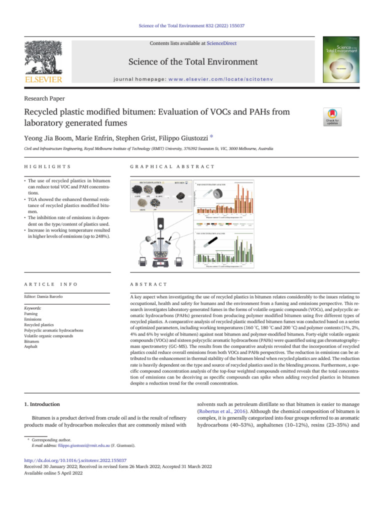 VOC and PAH Emision in Wet Process | PDF | Gas Chromatography–Mass Spectrometry | Mass Spectrometry