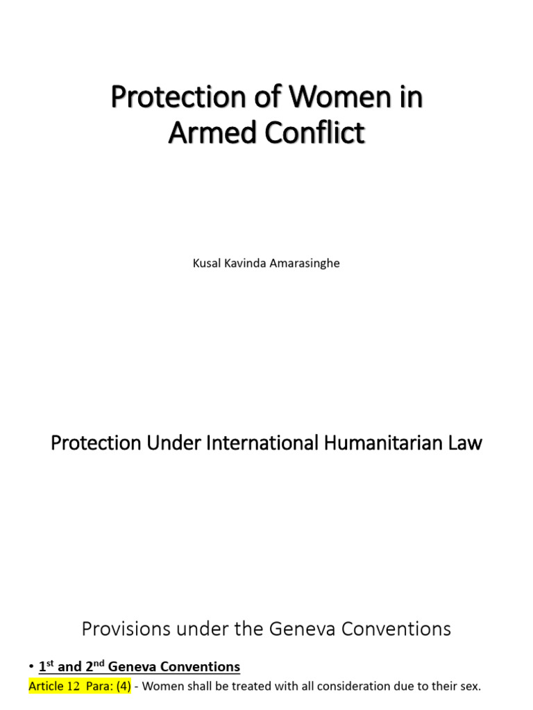 Protection of Women in Armed Conflict | PDF | Sexual Violence | International Humanitarian Law