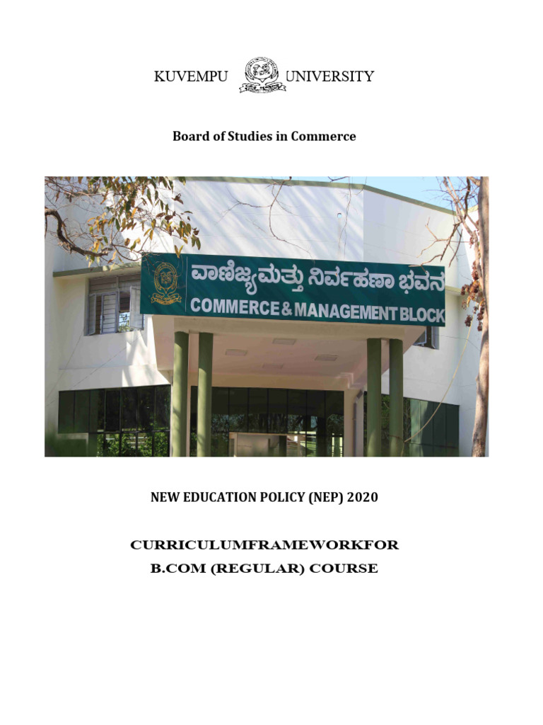 Nep Syllbus 1 To 6 Sem B.com (Regular) Course | Download Free PDF ...