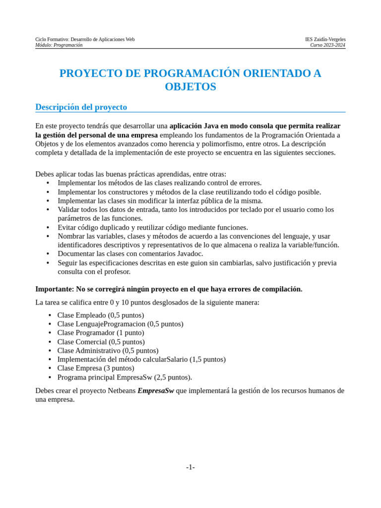 PROG Proyecto | PDF | Herencia (Programación Orientada a Objetos) | Constructor (Programación ...