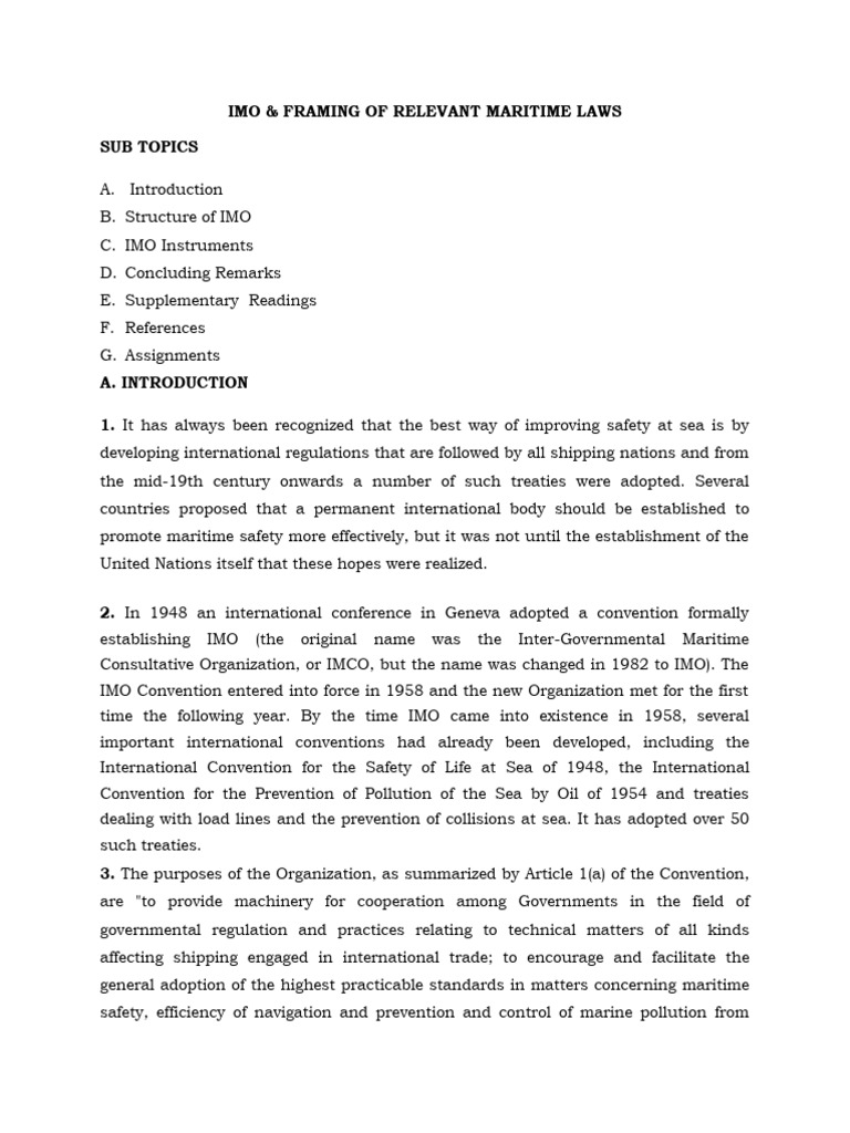 2019 IMO & Its Functions | PDF | Treaty | Ratification