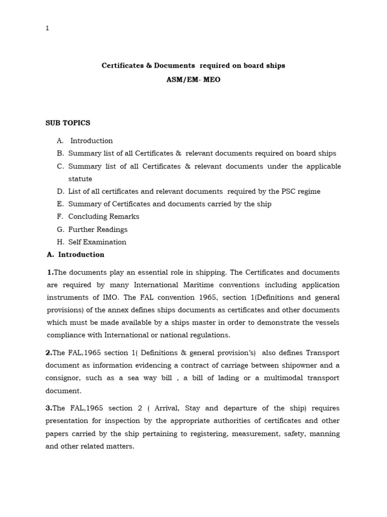 Shipboard Certificates & Documents Guide | PDF | Ships | Oil Tanker