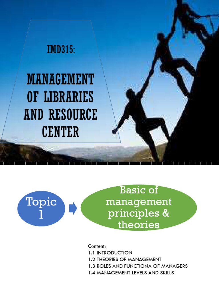 Topic 1 - BASIC MGMT - THEORIES | PDF | Goal | Leadership