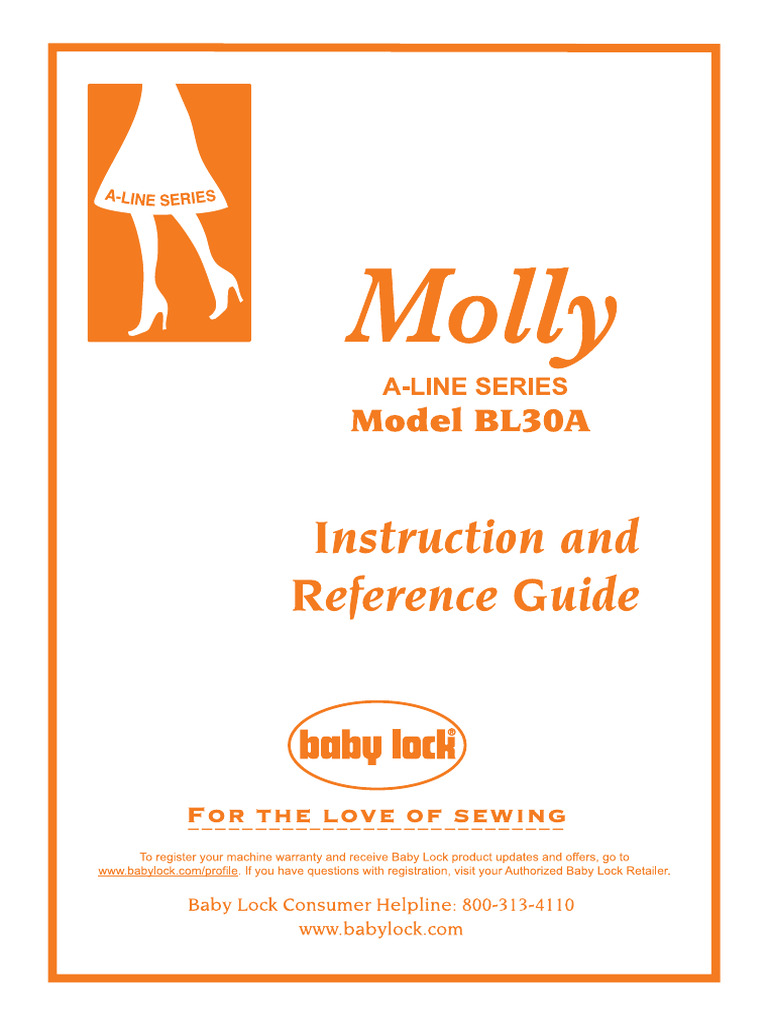 Baby Lock Molly BL30A Sewing Machine Instruction Manual | PDF | Sewing Machine | Ac Power Plugs ...