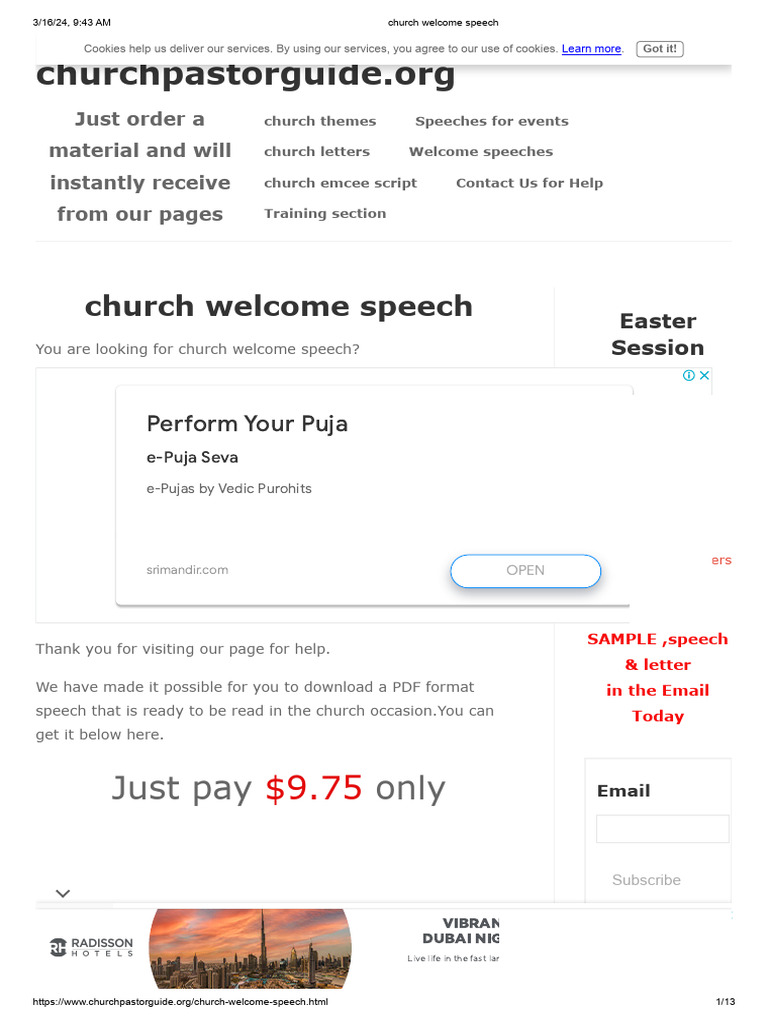 Church Welcome Speech | PDF | Jesus | Grace In Christianity