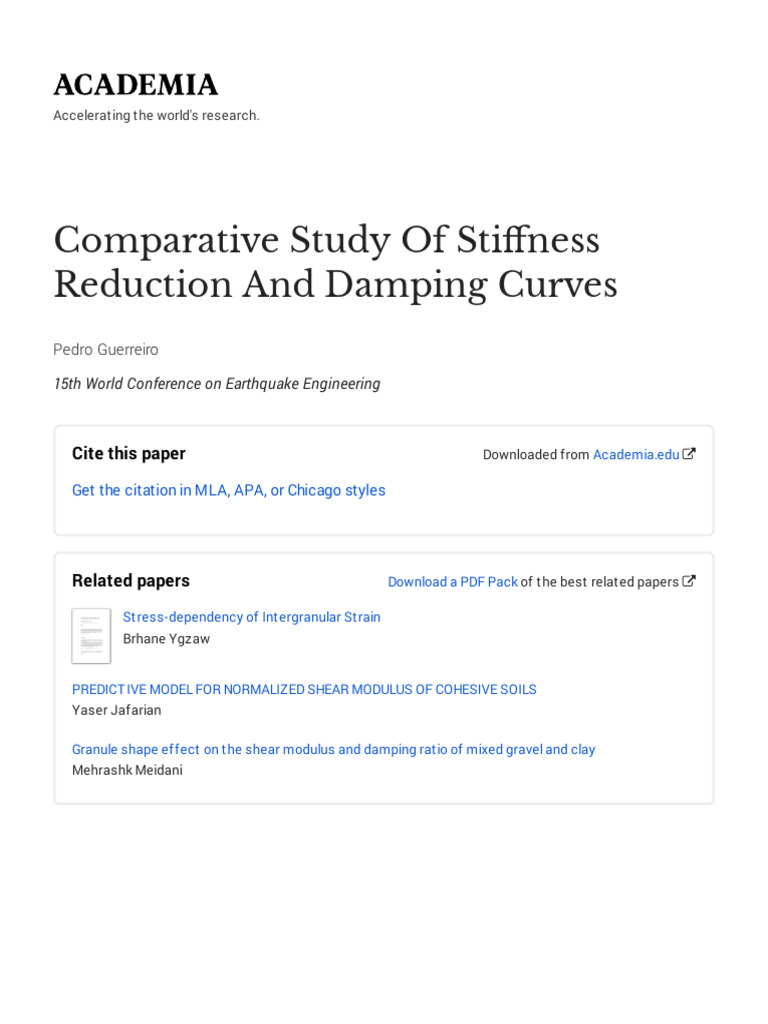 Stiffness Reduction & Damping Analysis | PDF | Geotechnical Engineering ...