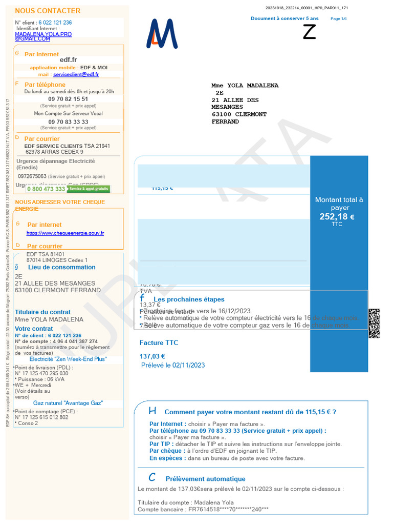 Facture | PDF | Taxe sur la valeur ajoutée | Paiements