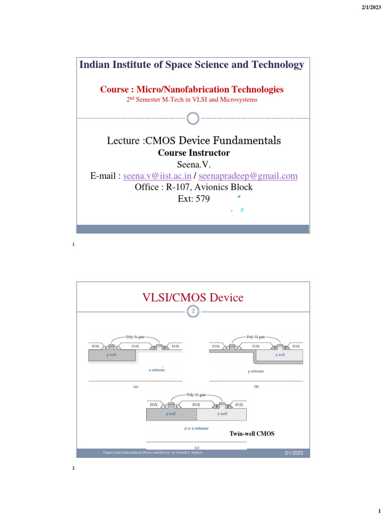 Lecture Jan CMOS Device Fundamentals-Part1 | PDF | Mosfet | Capacitor