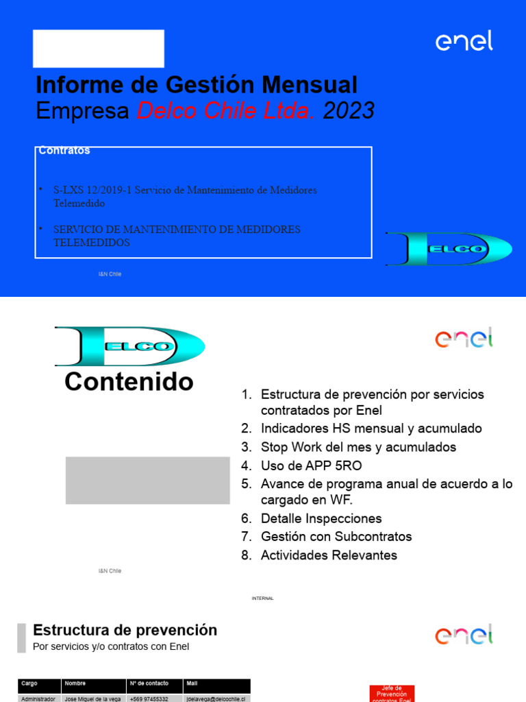 Informe de Gestión SSL Mensual XxEECCxx-Enel (Mes) | PDF