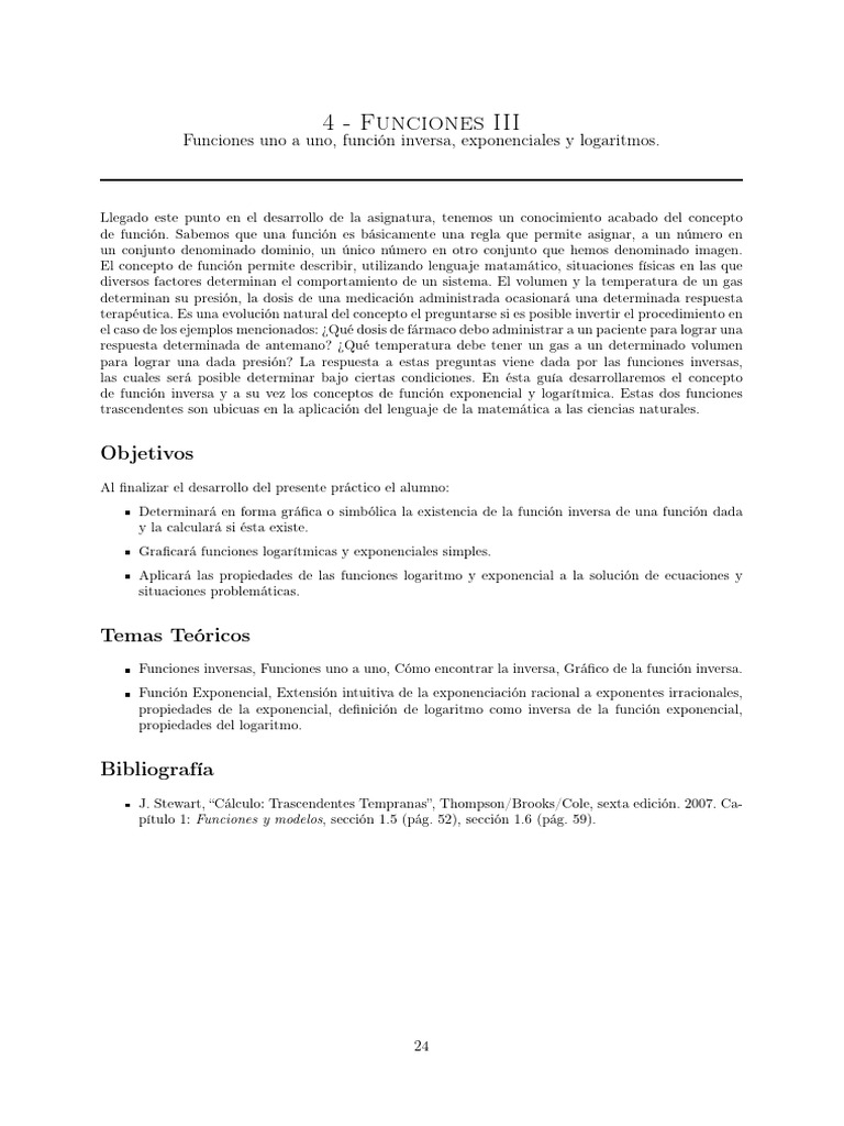 4 Funciones | PDF | Función (Matemáticas) | Funcion exponencial