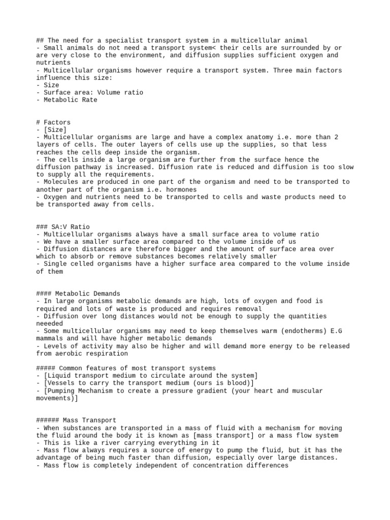 Bio Transport in Animals | PDF