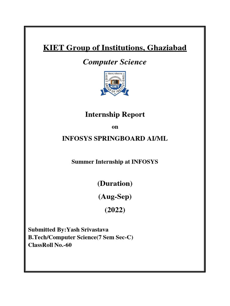 Internship Report Yash | PDF | Machine Learning | Security