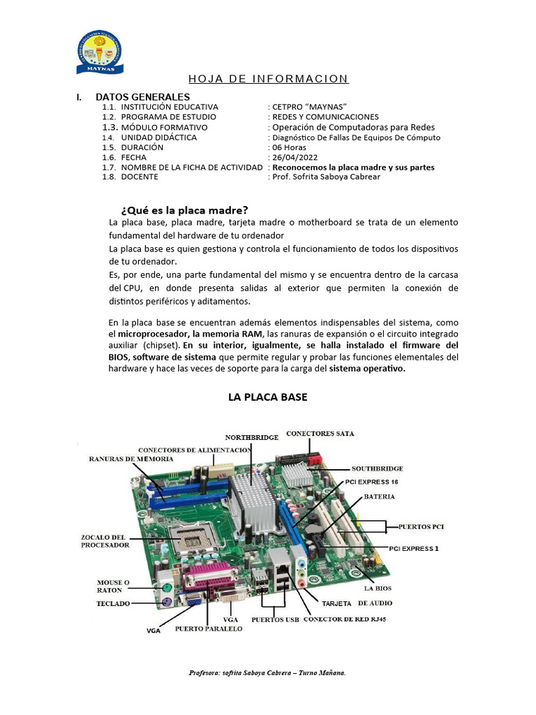 Qué Es La Placa Madre | PDF | Hardware de la computadora | Ingenieria Eléctrica