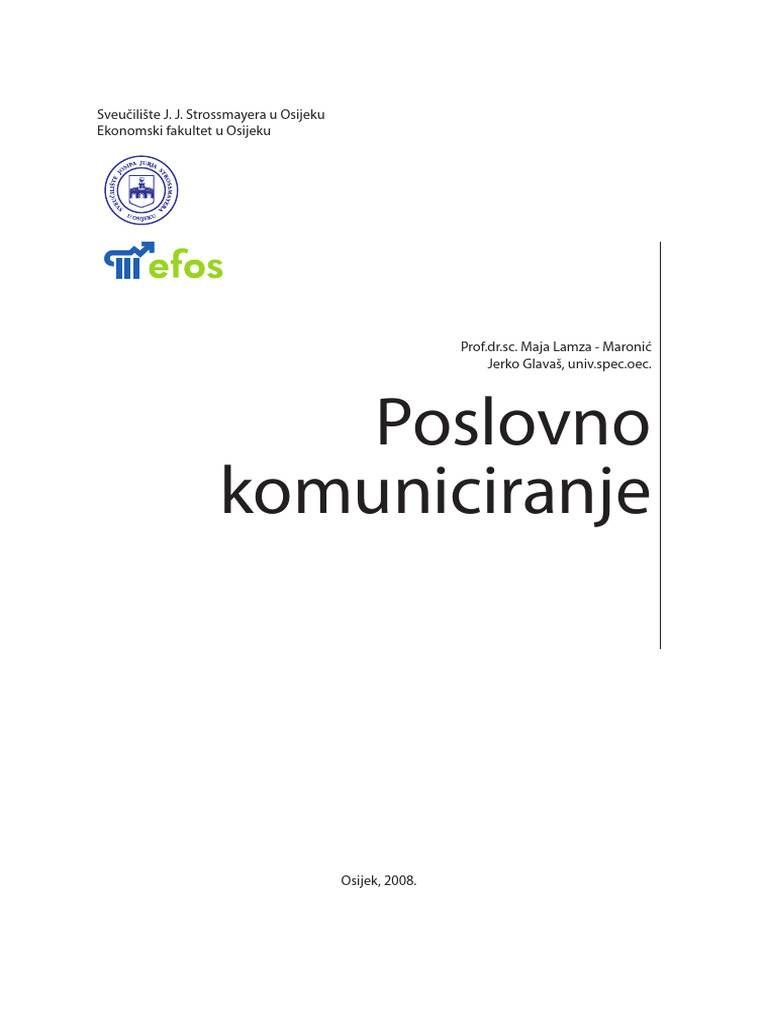 Poslovno Komuniciranje - Lamza Maronic Glavas | PDF