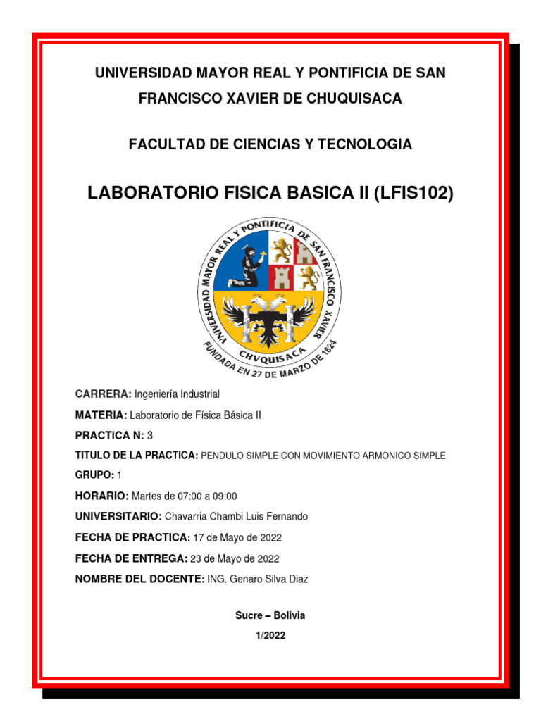 3ra Practica | PDF | Péndulo | Oscilación