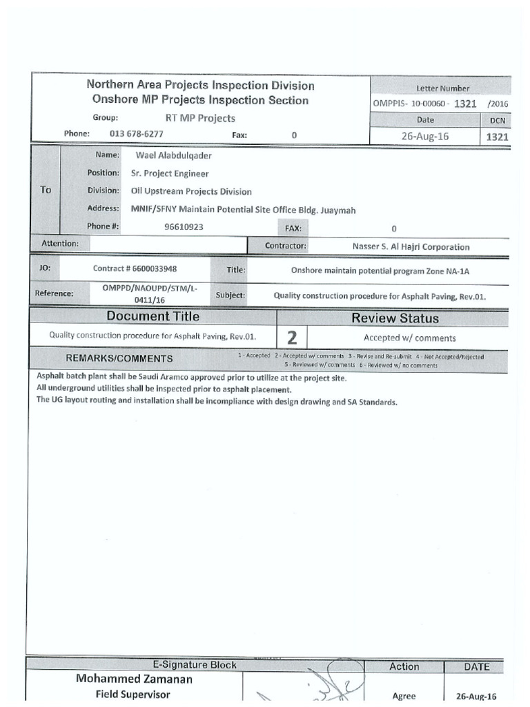 NSH-SAOMPP-QCP-CI-003 - 01 Asphalt Paving | PDF