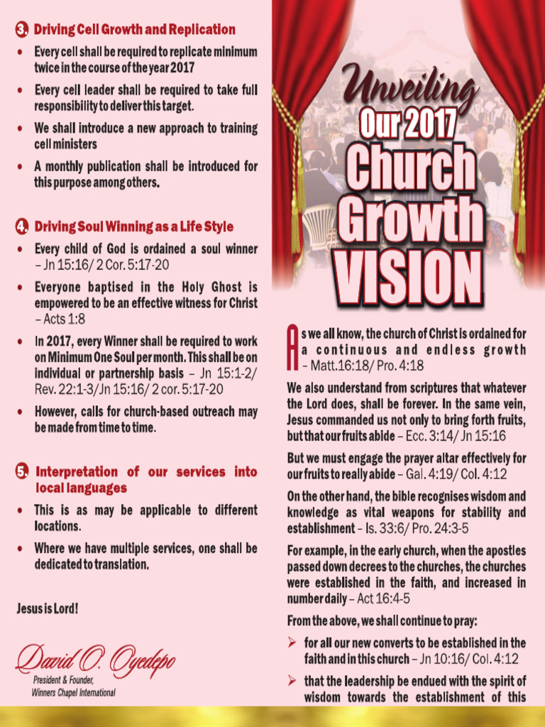 Unveiling 2017 Church Growth Vision | PDF