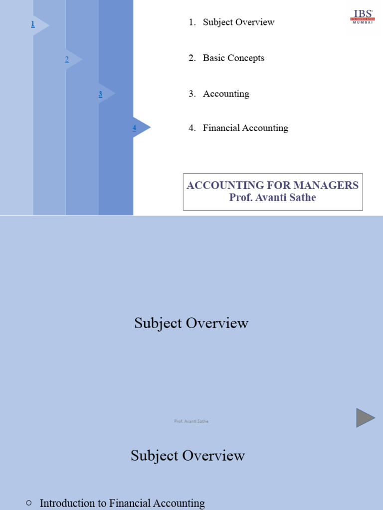 Introudction To Accounting - Prof. Avanti Sathe | PDF | Bookkeeping | Accounting