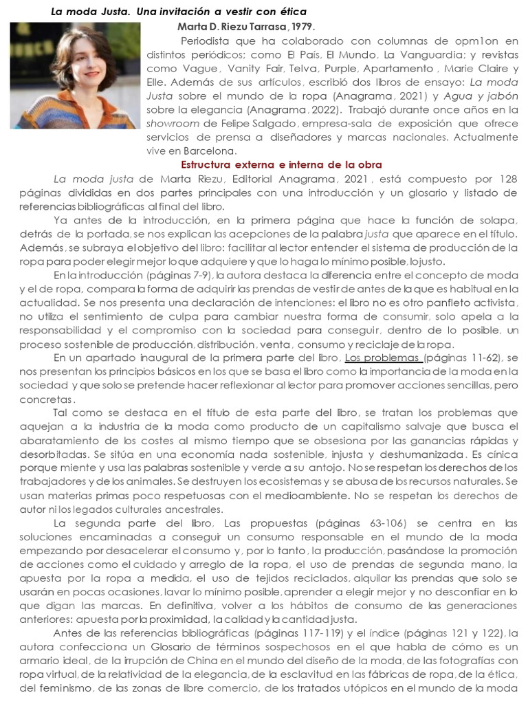 La Moda Justa - Datos Autora y Obra | PDF | Sustentabilidad | Consumo ...