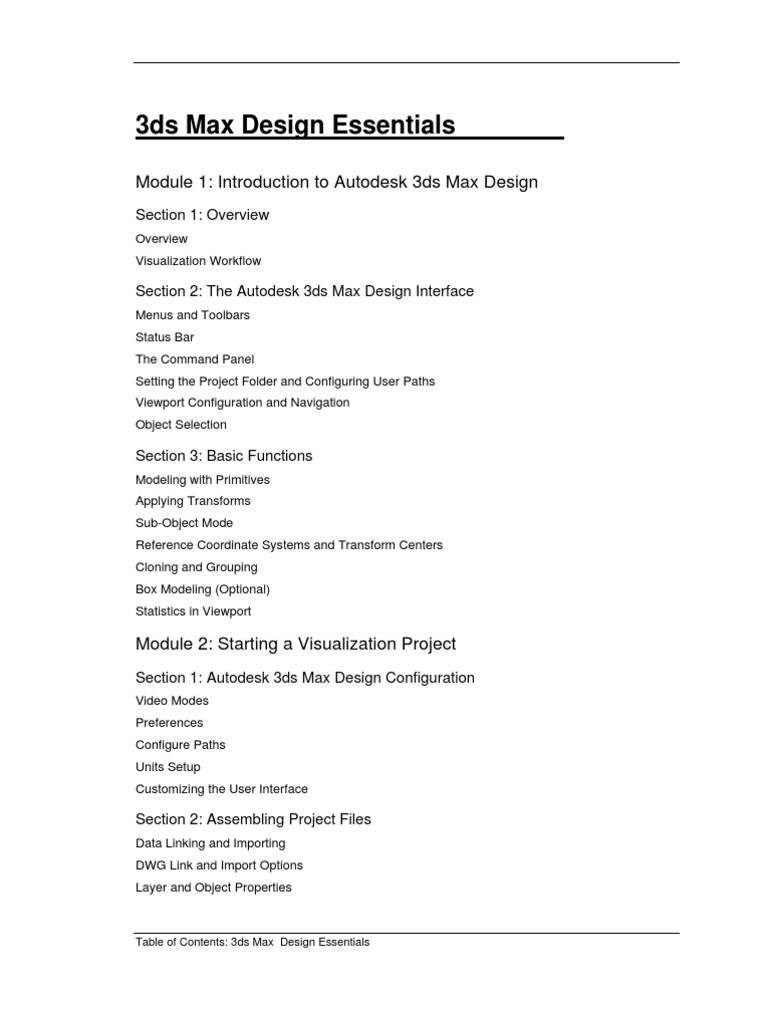 3ds Max Design Essentials | PDF | Autodesk 3ds Max | Rendering ...