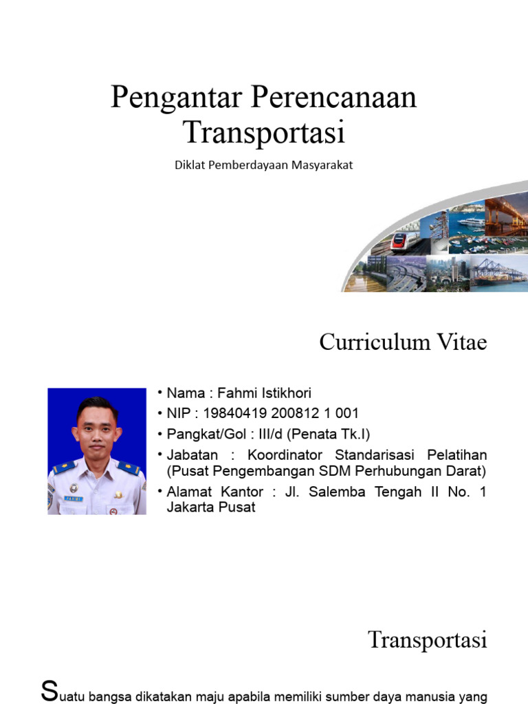Pengantar Perencanaan Transportasi | PDF